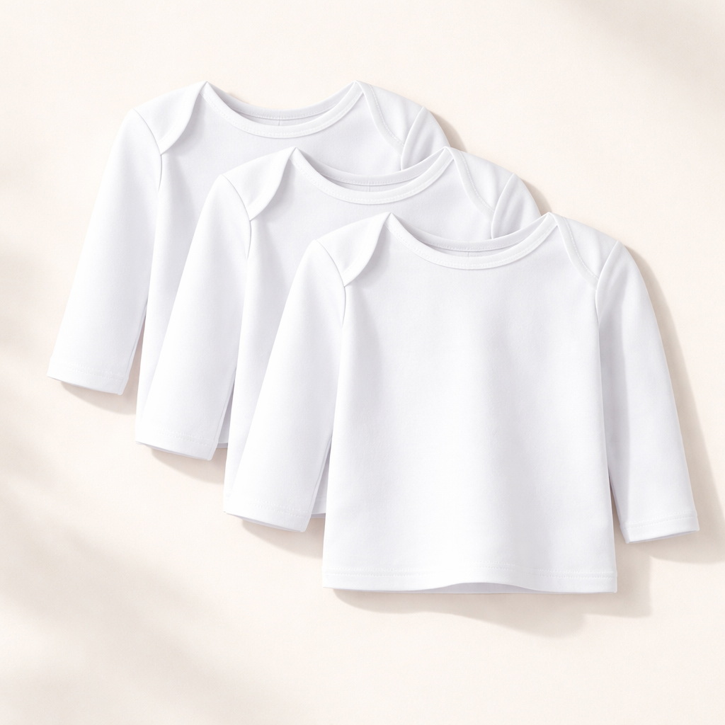 Baby Pack Of 3 Full Sleeves Vest White - Oolaa – Baby Planet