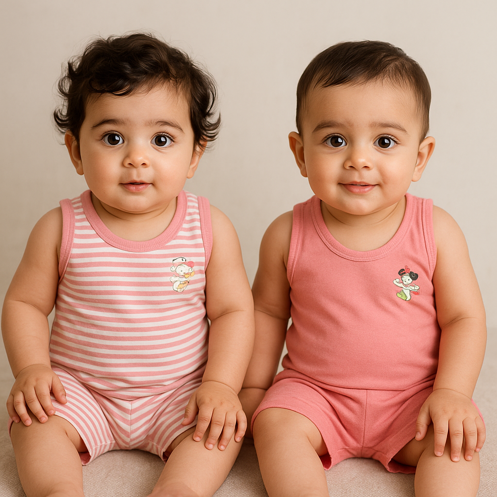 Baby Sandos Pack Of 2 Stripes Pink - Sunshine – Baby Planet