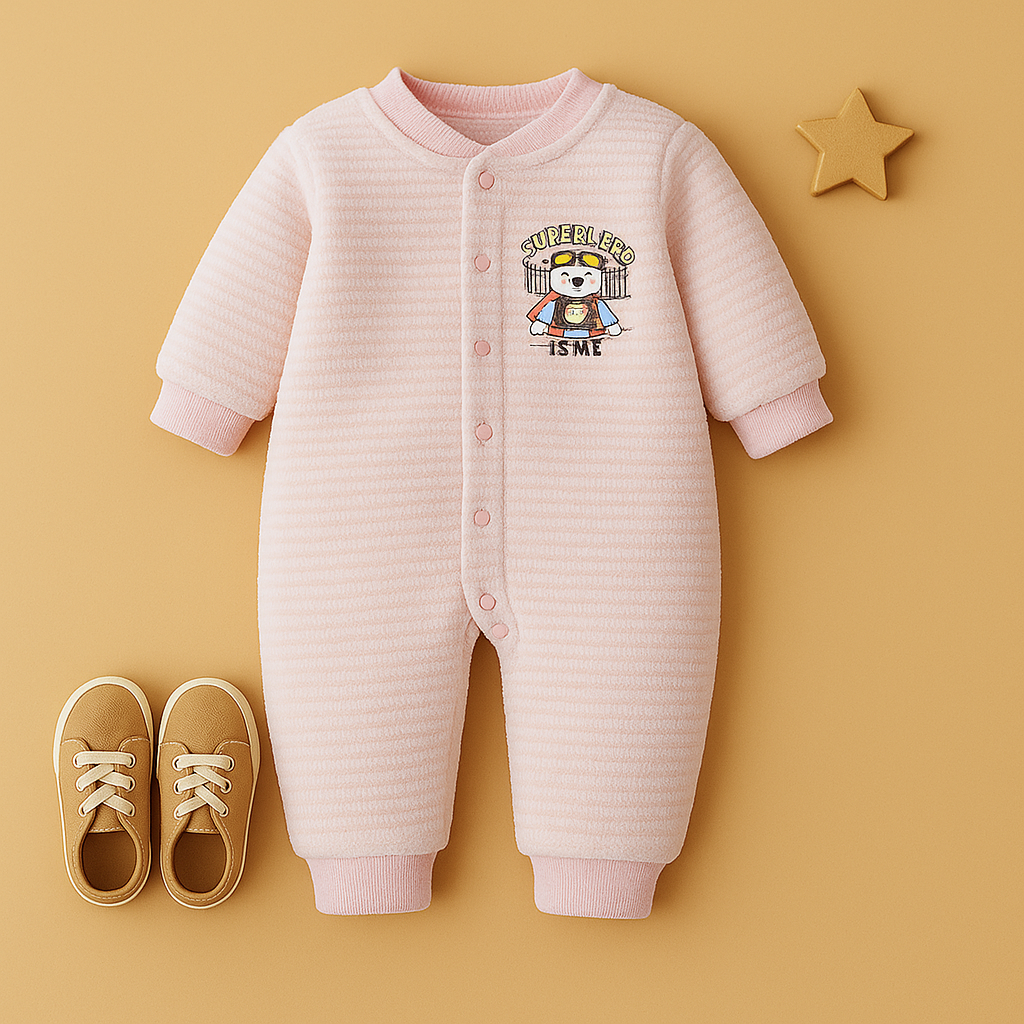 Find Your Size Warm Full-Body Sleepsuit Superhero Pink Strip – Baby Planet