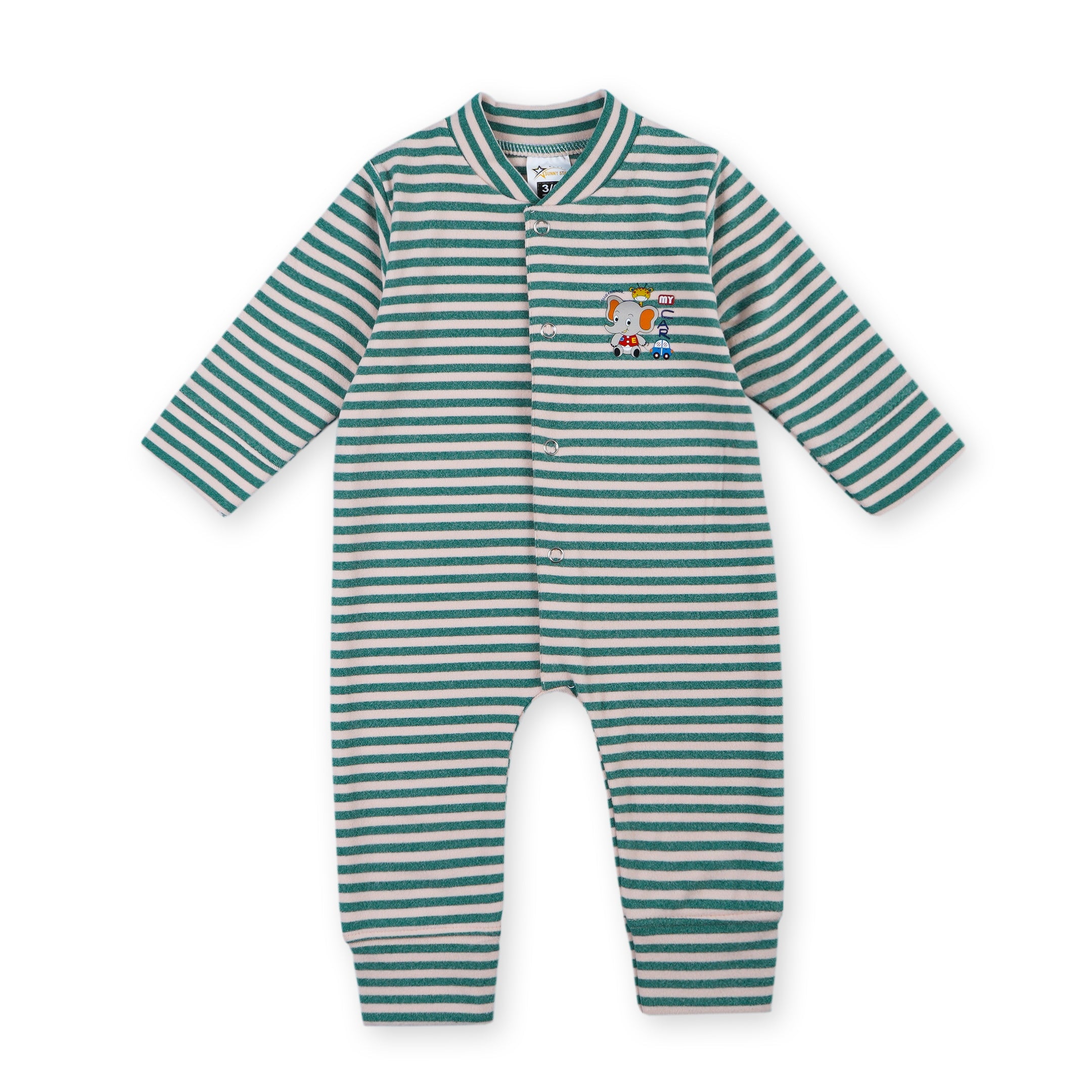 Snag Baby Stripes Green Baby Sleepsuit | babyplanet.pk – Baby Planet