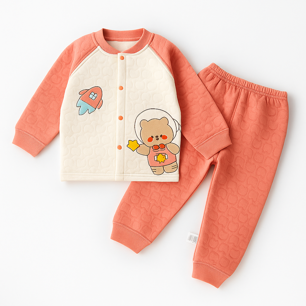 Discover Deals Fleece Sleepsuit Rocket Peach| Cute Baby Clot – Baby Planet