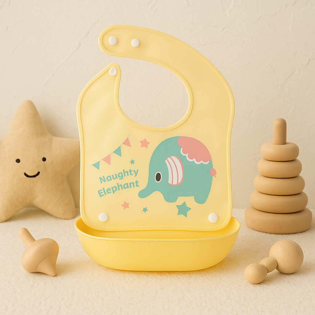 Complete Order Baby Bib with Detachable Silicone Pocket Naug – Baby Planet