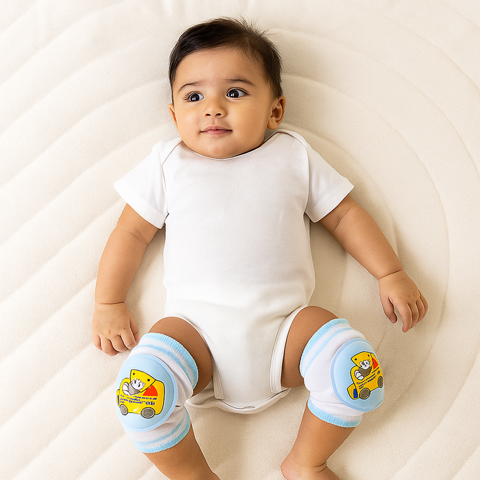 Explore Collection Bear Bus Blue Baby Knee Pads | Baby Knee – Baby Planet