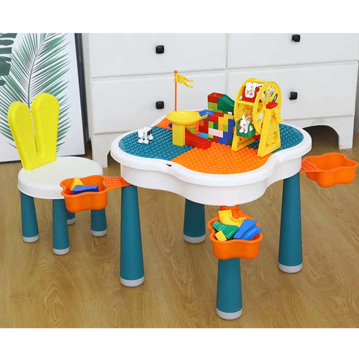 Infantes Baby Table Chair & Block Set Multicolor – Baby Planet